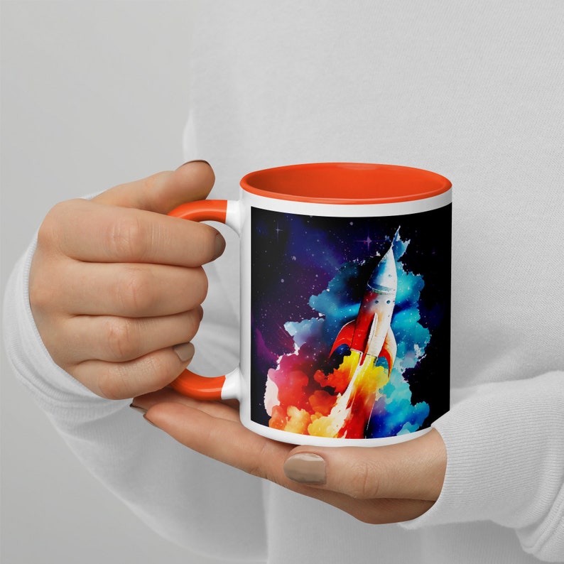 Blast-off Big Rocket Mug With Color Inside Launch Into Space With a ...