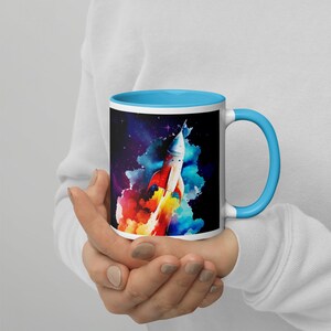 Blast-off Big Rocket! Mug With Color Inside - Launch Into Space With a ...