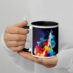 Blast-off Big Rocket! Mug With Color Inside - Launch Into Space With a ...