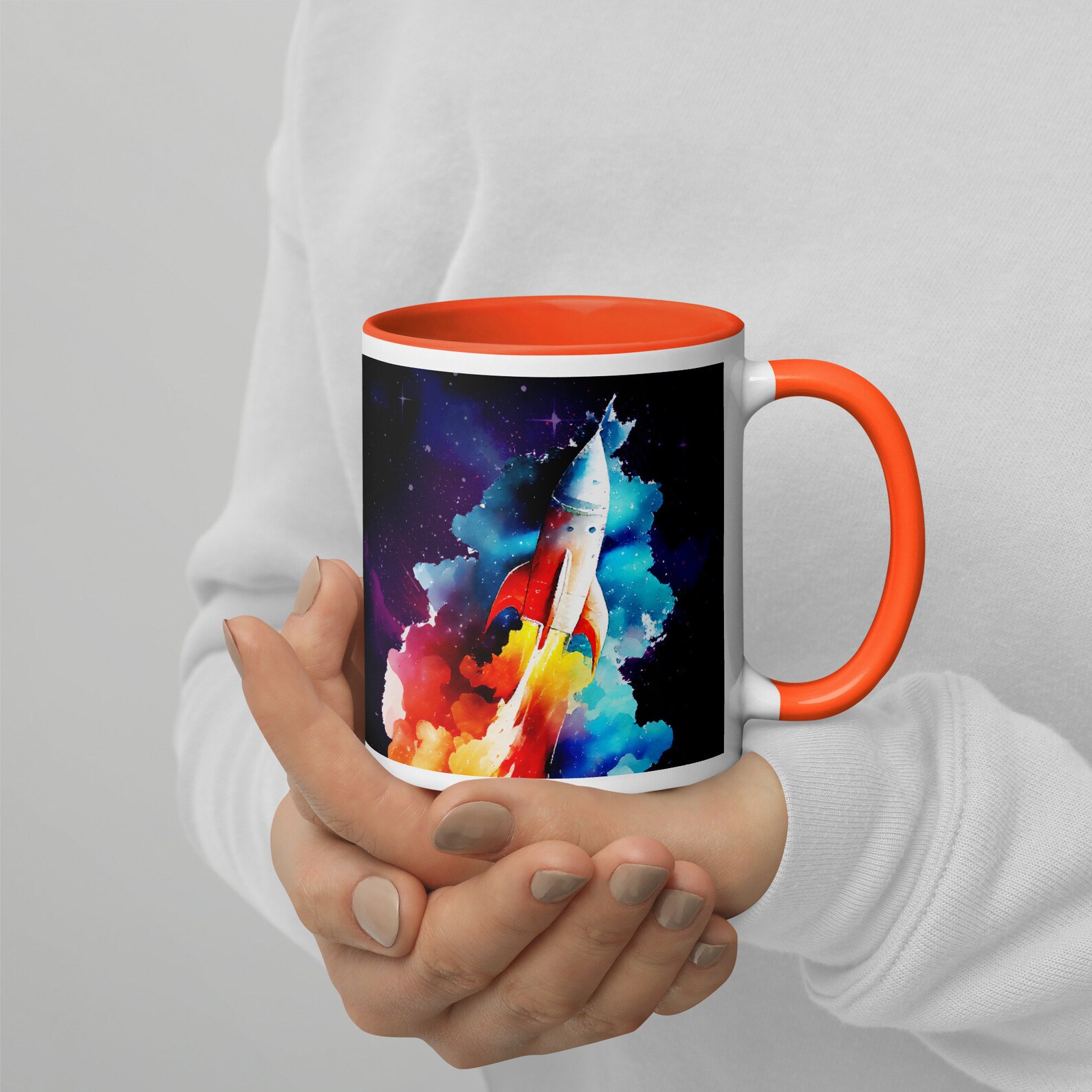 Blast-off Big Rocket Mug With Color Inside Launch Into Space With a ...