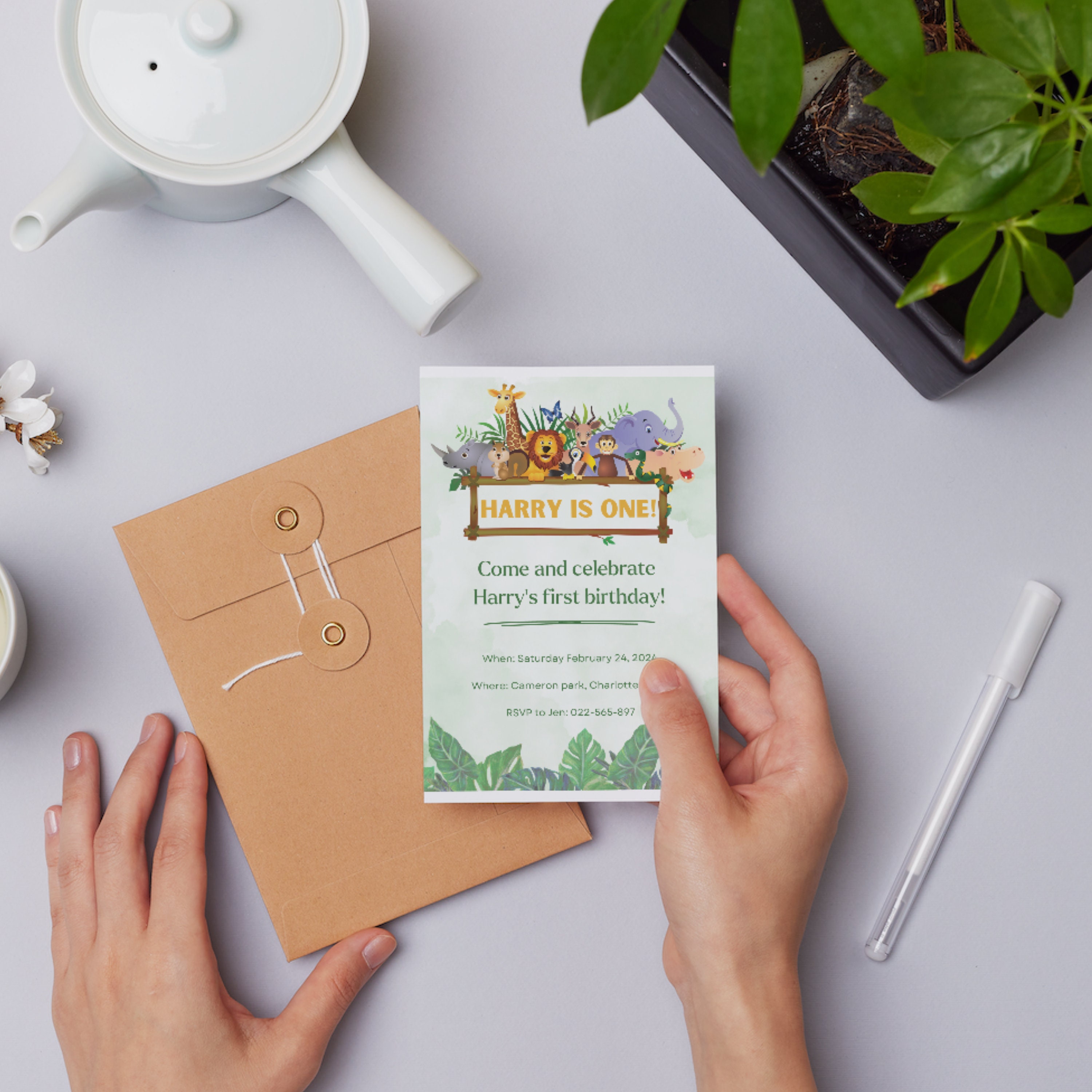 Jungle Theme Party Invitation Jungle Party Invitation - Etsy