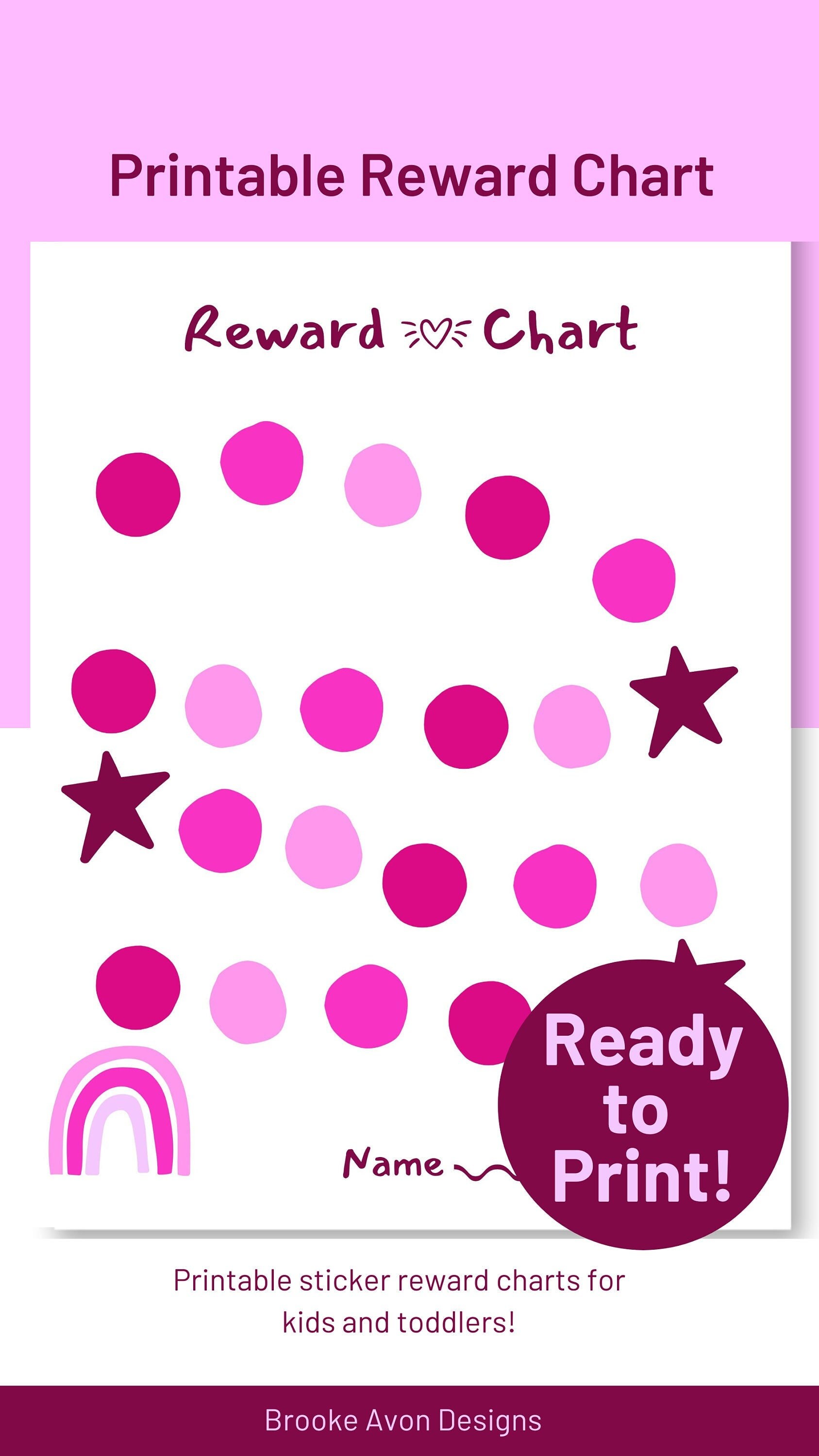 Printable Reward Chart Pink - Etsy