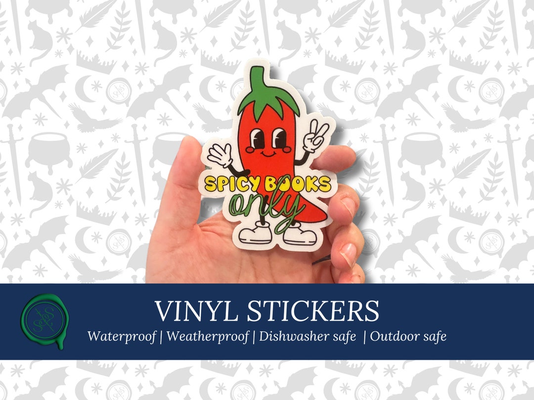 Spicy Books Only Sticker: Chili Pepper Spicy Book Club, Waterproof ...