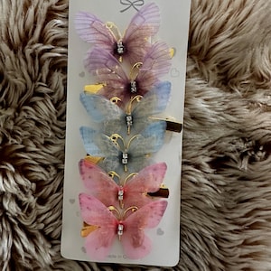 Exquisite Realistic Iridescent Butterfly Hair Clips. Halloween ...