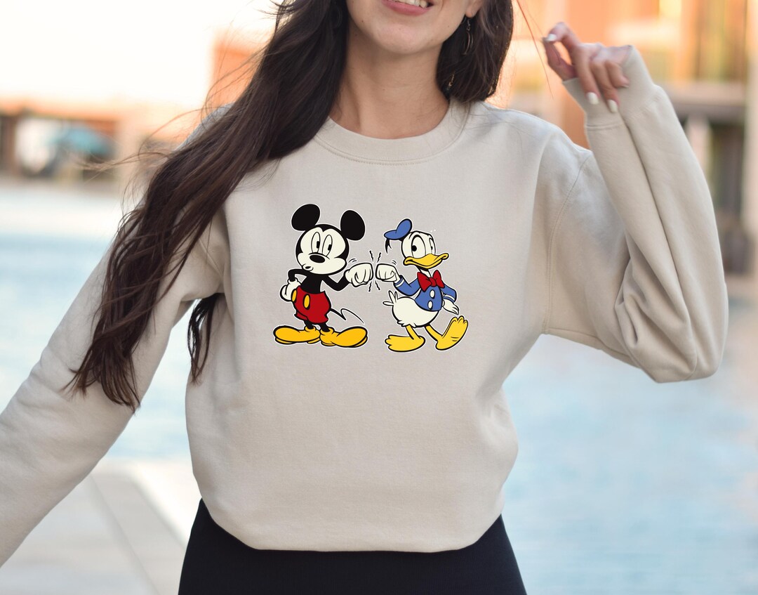 Mickey Mouse and Donald Duck Fist Bump Sweatshirt, Disney Best Friends ...