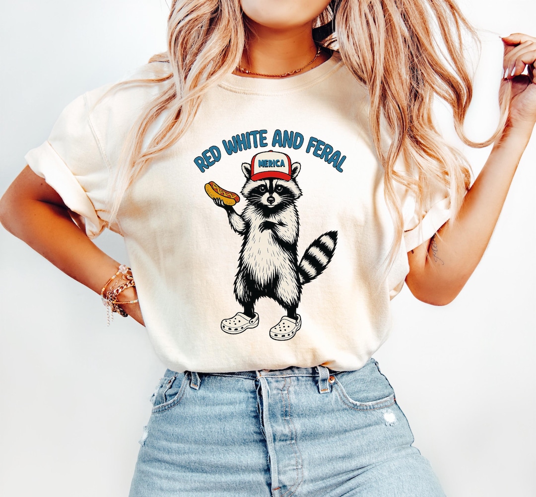 Comfort Colors Red White and Feral Shirt, 4th of July Shirt, Feral ...