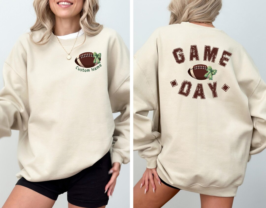 Personalized Football Game Day Sweatshirt, Custom Game Day Mom Football ...