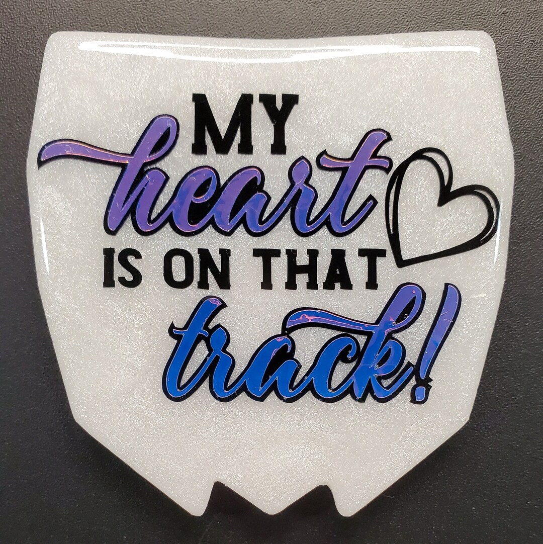 My Heart is on That Track Number Plate Magnet, MX, Motocross, White - Etsy