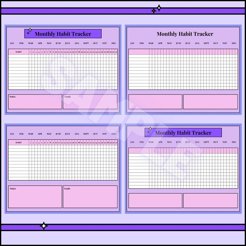 Habit Tracker, Monthly Habit Tracker, Ultimate Habit Tracker, Printable ...