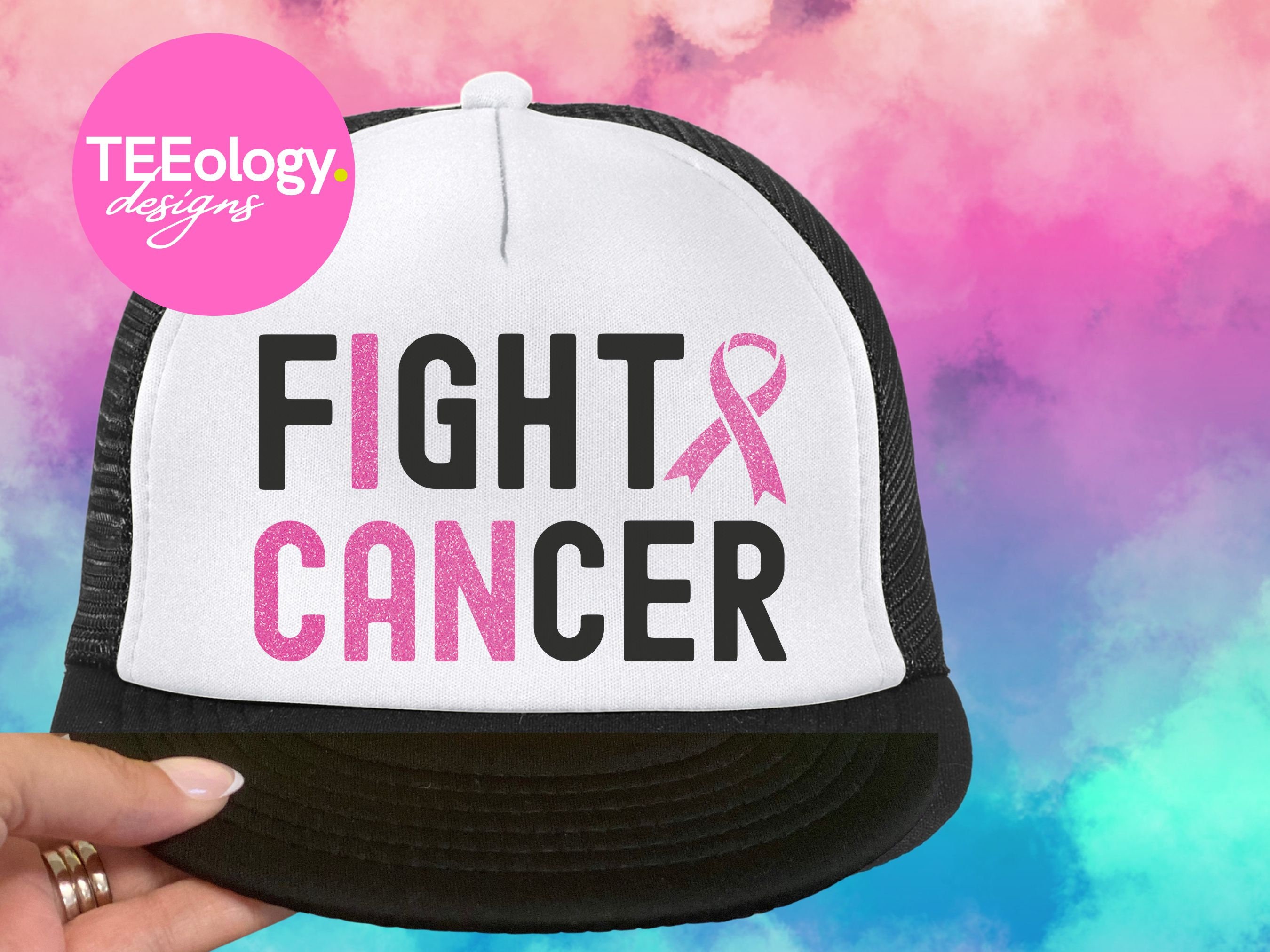I Fight Cancer Pink Trucker Hat Glitter Hat for Breast Cancer - Etsy