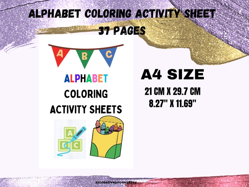 ABC Printable Kids Coloring Sheets, Alphabet Kindergarten Activity, A ...