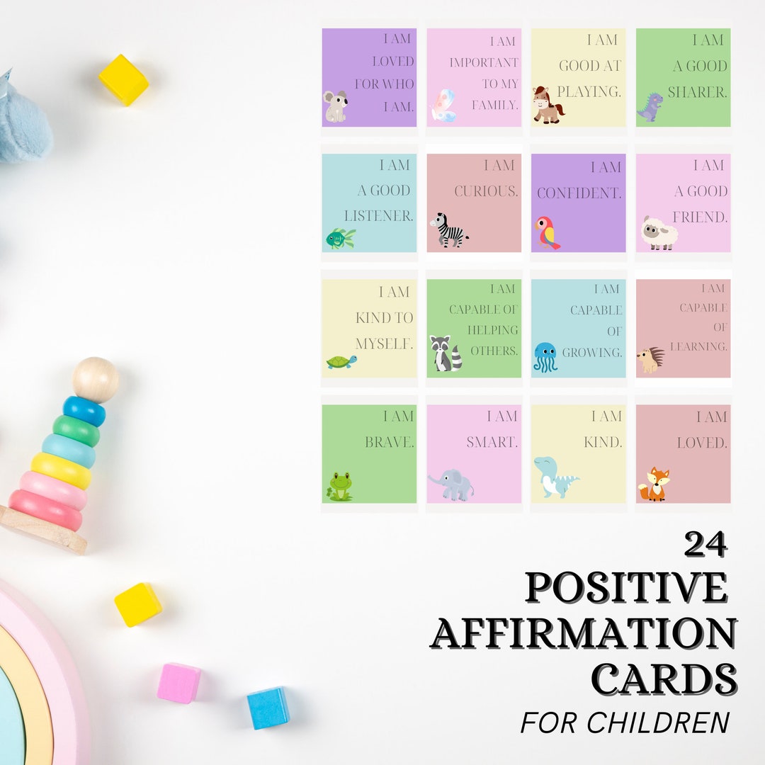 Kids Affirmation Cards, Motivational Cards, Positive Quotes, Self-care ...