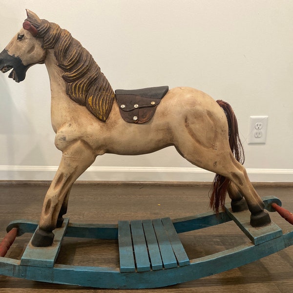 Antique Rocking Horse With Springs - Etsy