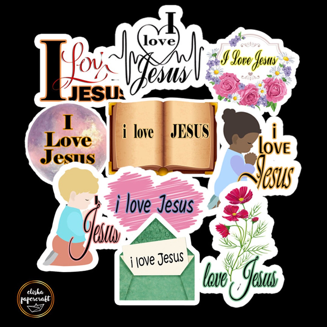 I Love JESUS Bible Quote Verse Sticker Template Digital Product ...
