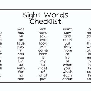 Kindergarten Fry Sight Words Printable Bookmarks Warm Tones - Etsy