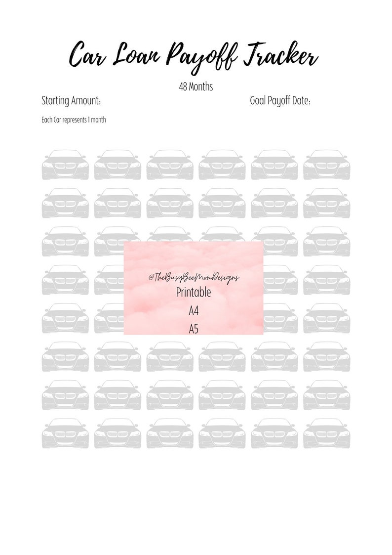Car Loan Payoff Tracker - Etsy