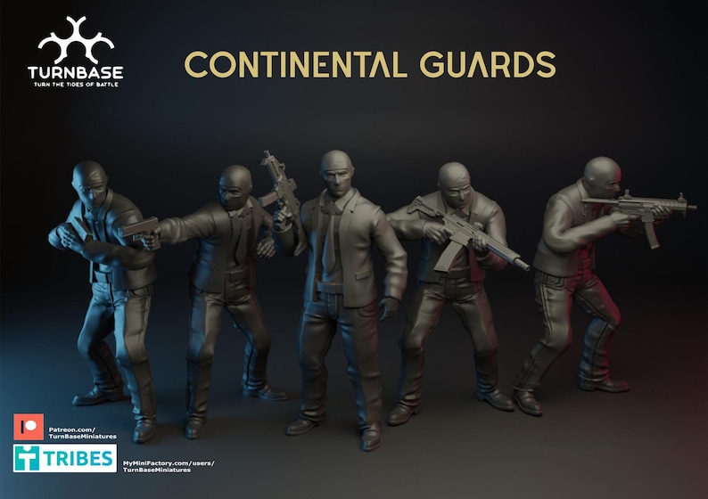 Continental Guards Set of 5 | Turnbase Miniatures | Miniature ...