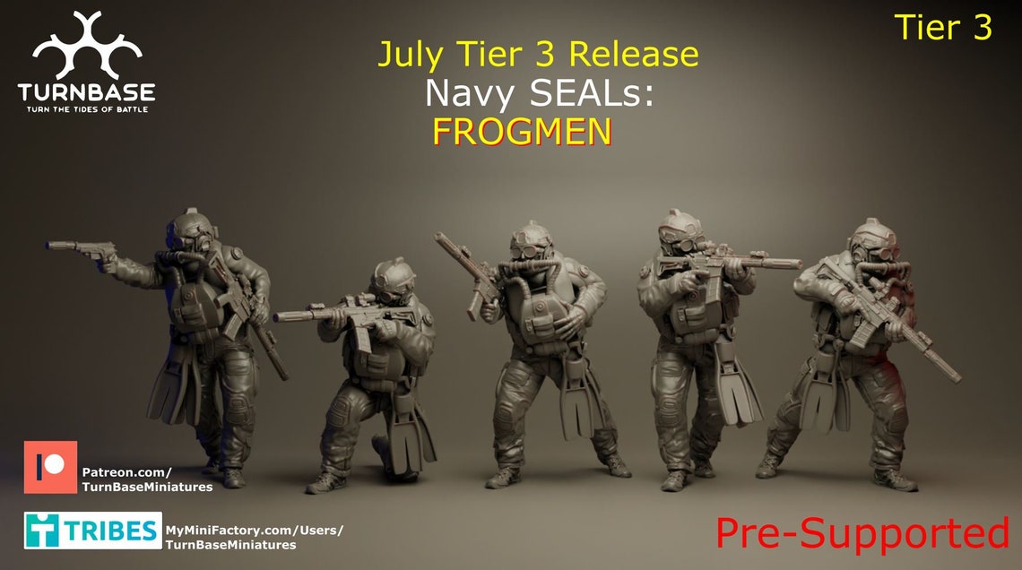 Navy Seals Frogmen Turnbase Miniatures Miniature - Etsy