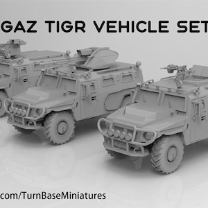 GAZ 2975 TIGR Armored Vehicle 3 Types Turnbase Miniatures Miniature ...
