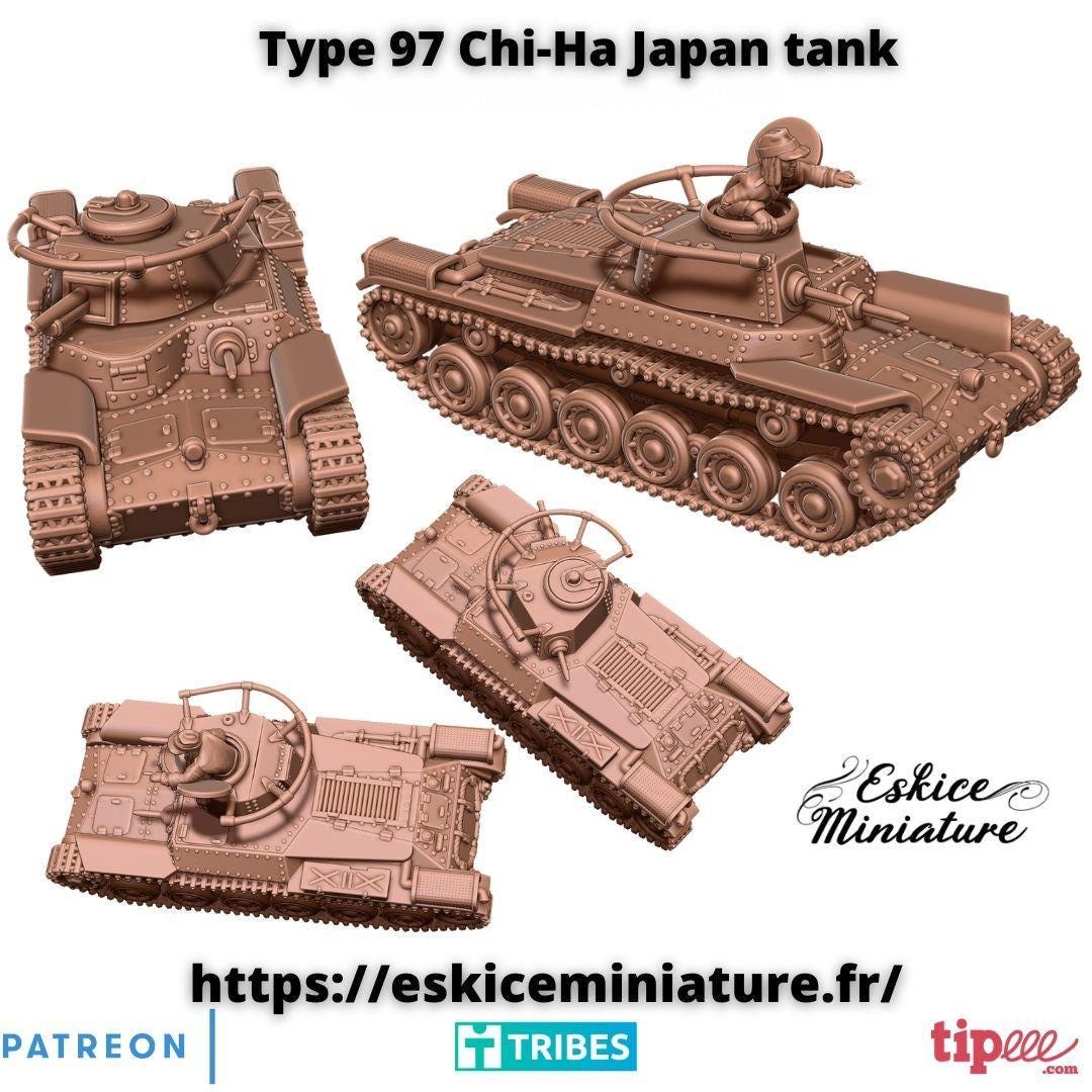 Japanese Type 97 Chi-ha Tank | Eskice Miniature | Miniature | Wargaming ...