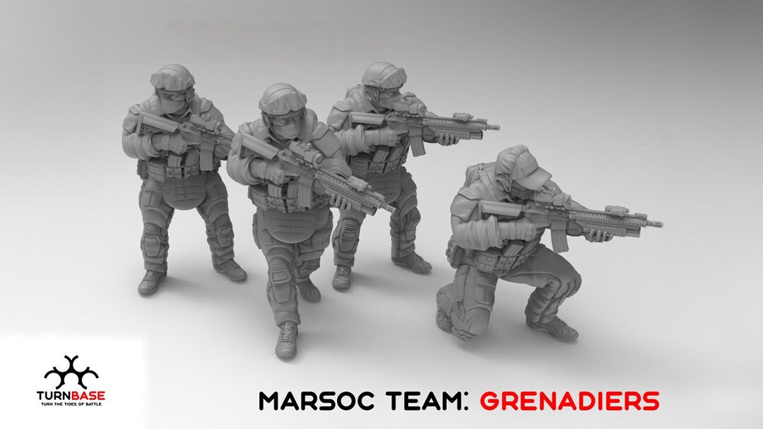 MARSOC Team: Grenadiers Set of 4 Turnbase Miniatures Miniature Wargaming 28mm Modern - Etsy