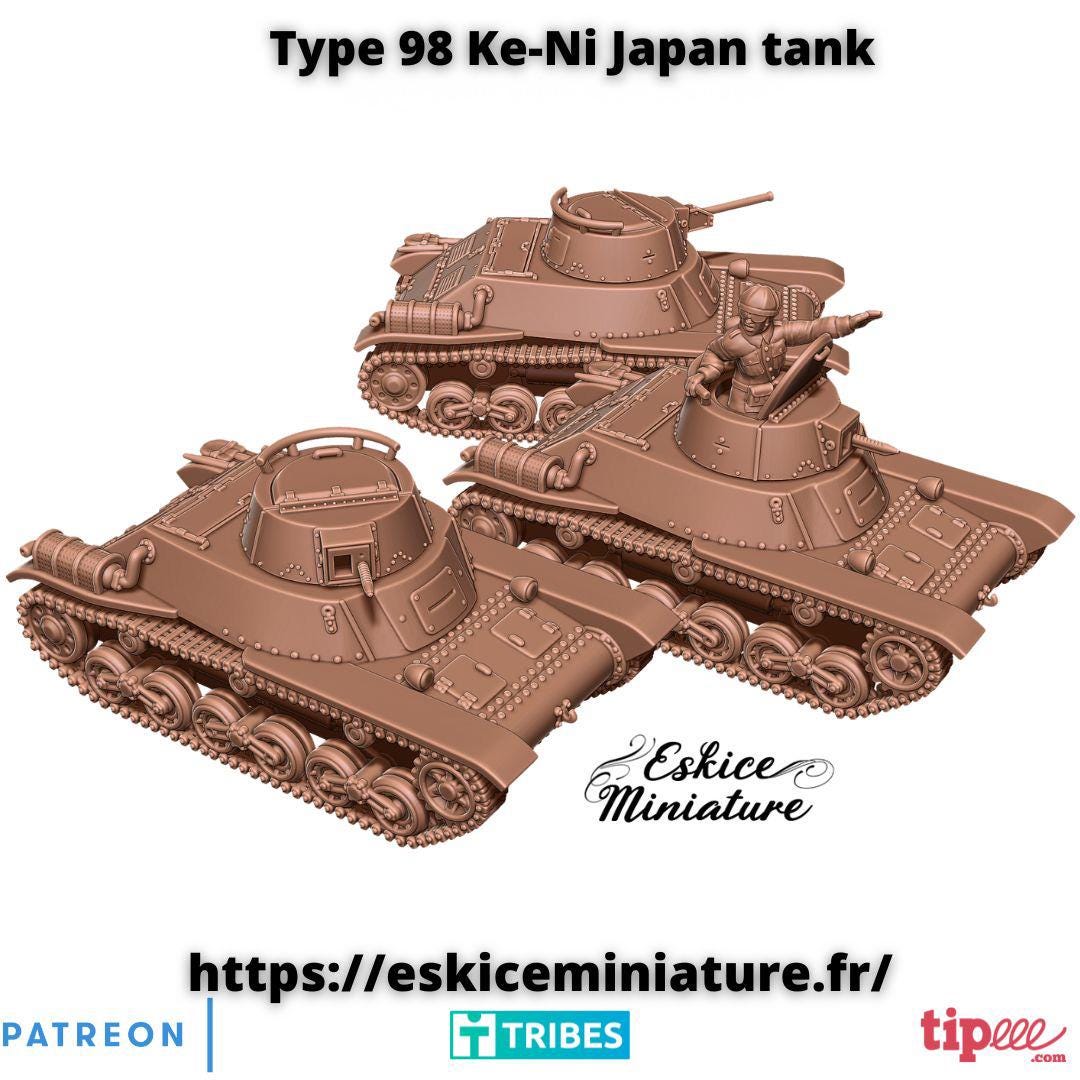 Japanese Type 98 Ke-ni Tank Eskice Miniature Miniature Wargaming 28mm ...