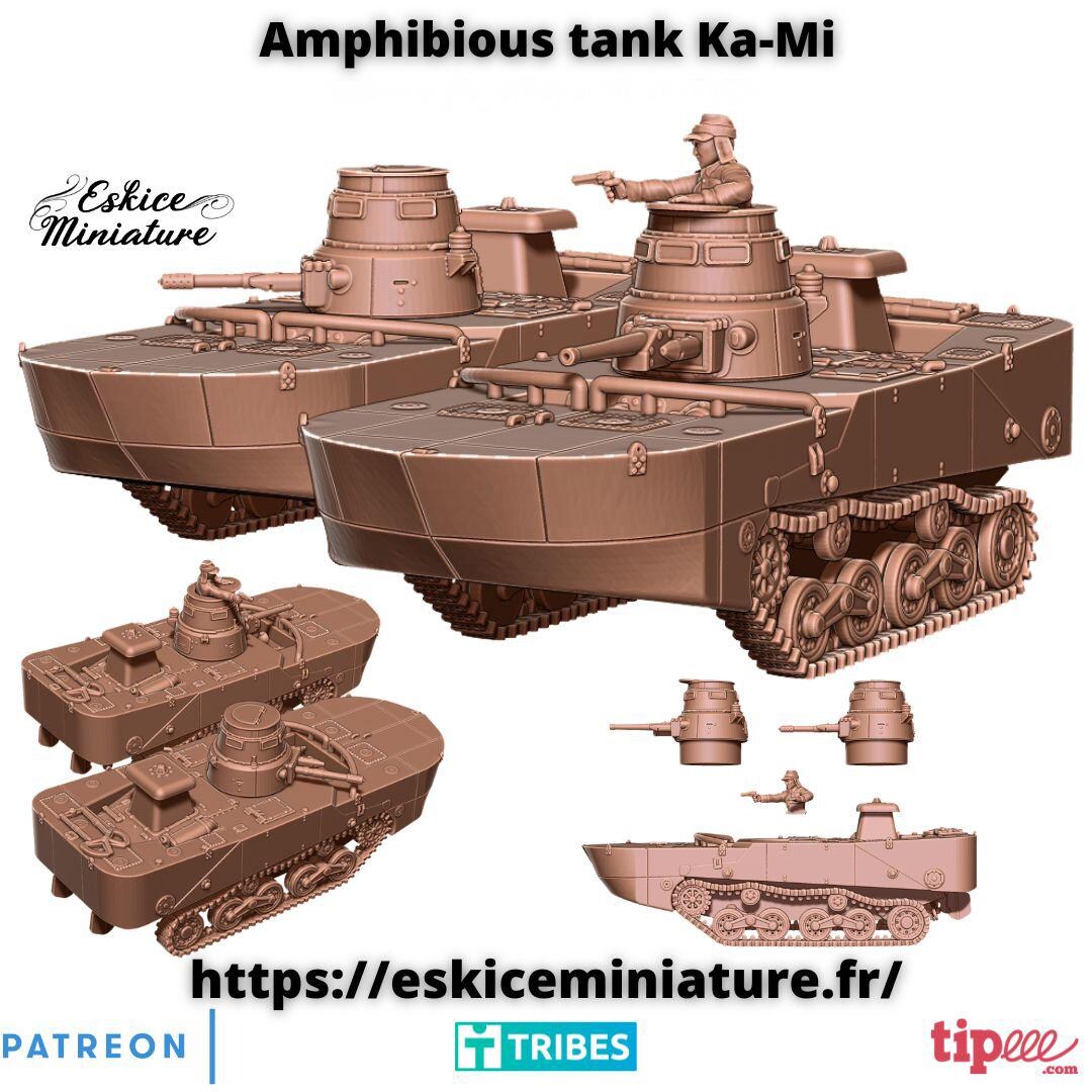 Japanese Amphibious Tank Ka-mi | Eskice Miniature | Miniature ...