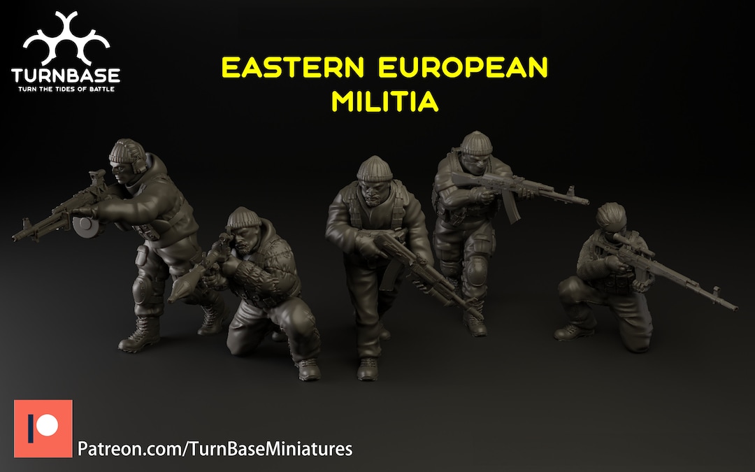 Eastern European Militia Set of 5 | Turnbase Miniatures | Miniature ...