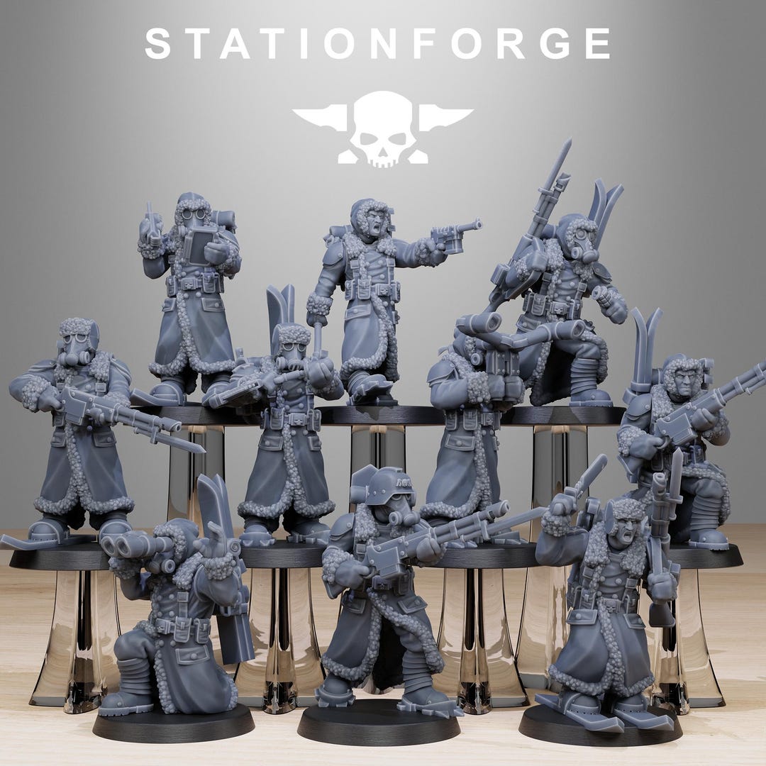 Grimguard Frostwatch Skiers - Set of 10 | STATIONFORGE | Miniature ...