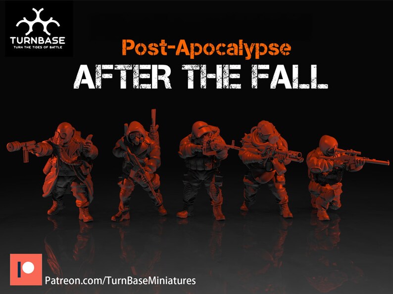 Post-apocalypse After the Fall Military Set of 6 Turnbase Miniatures ...