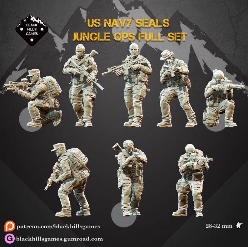 Us Navy Seals Jungle Ops Full Set | Black Hills Games | Miniature ...
