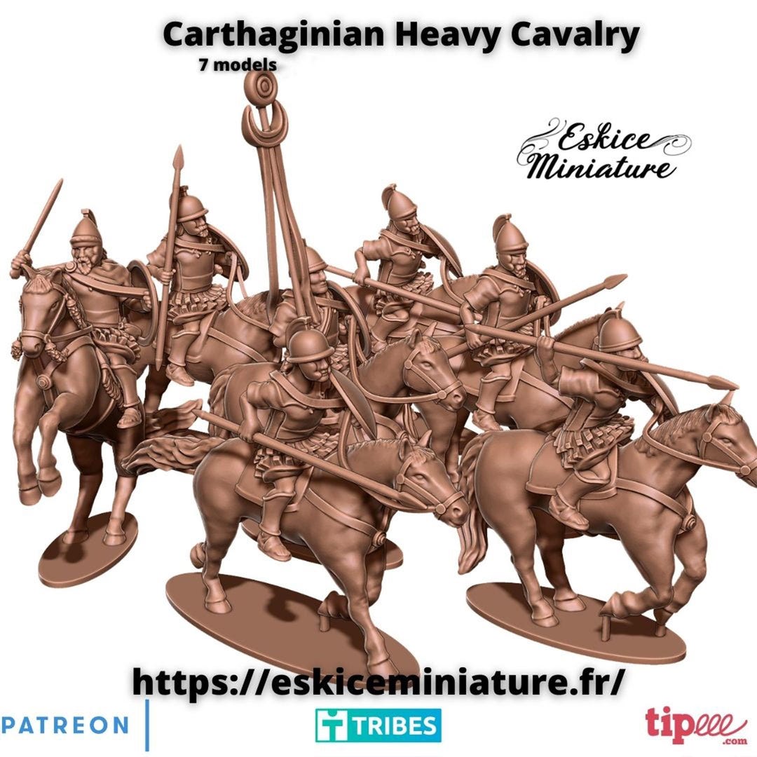 Carthaginian Heavy Cavalry Set of 7 | Eskice Miniature | Miniature ...