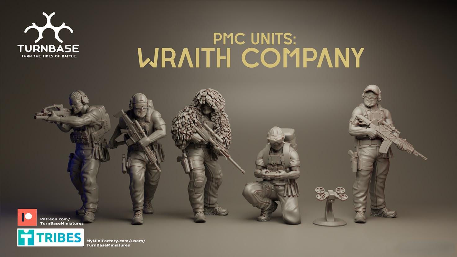 PMC Wraith Company Set of 5 | Turnbase Miniatures | Miniature ...