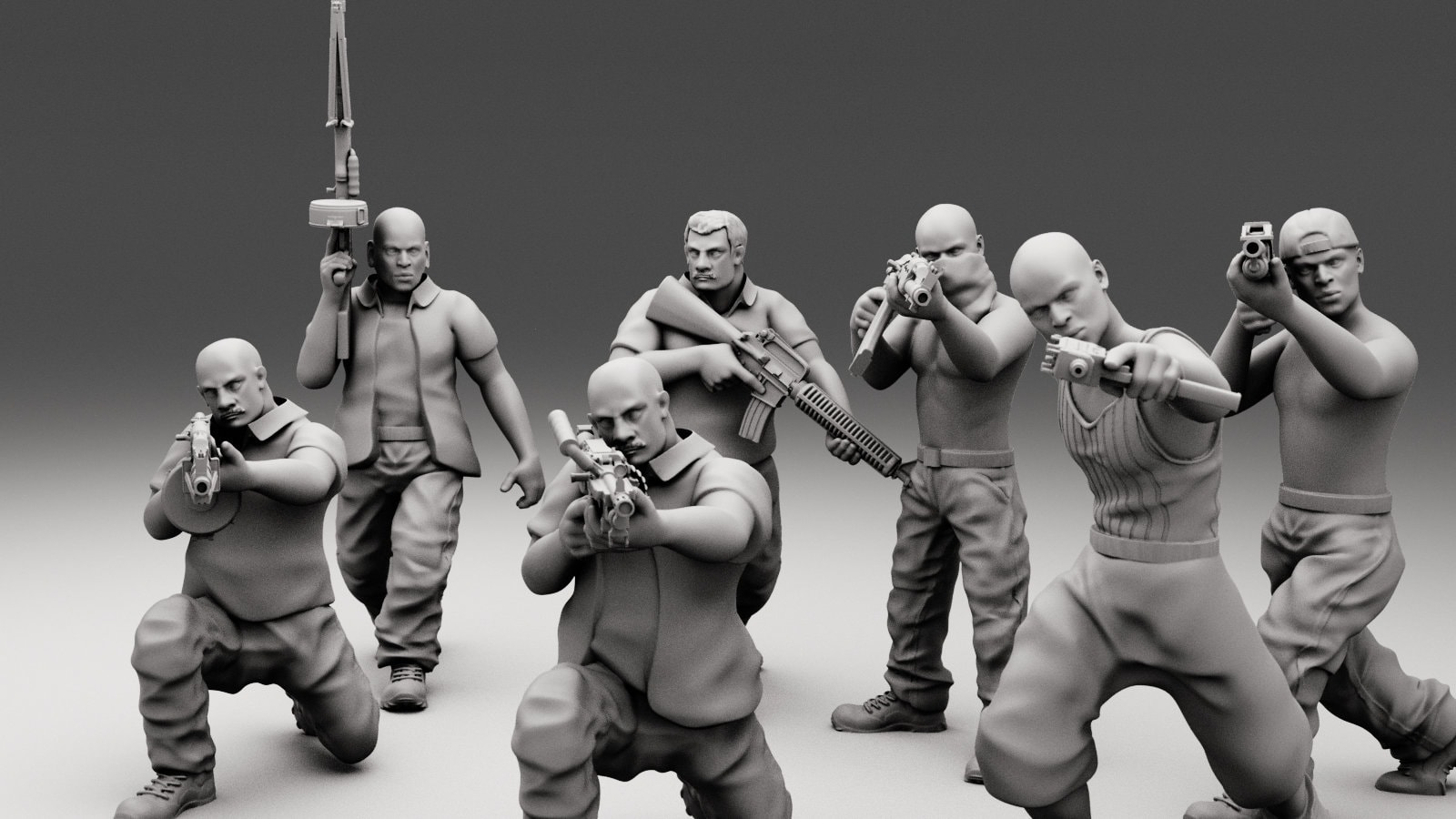 Cartel Gang Set of 7 | Turnbase Miniatures | Miniature | Wargaming ...