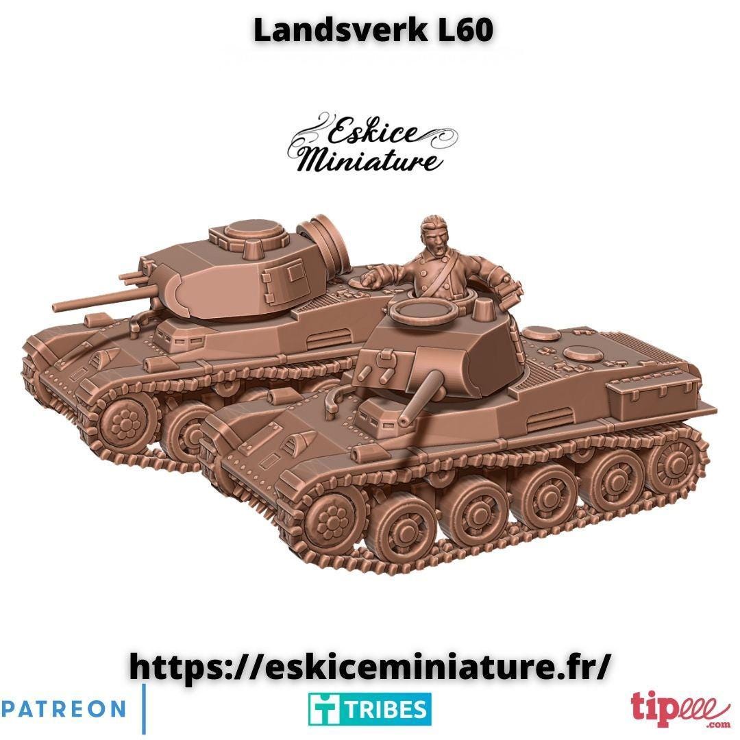 Landsverk L-60 Swedish Tank | Eskice Miniature | Miniature | Wargaming ...