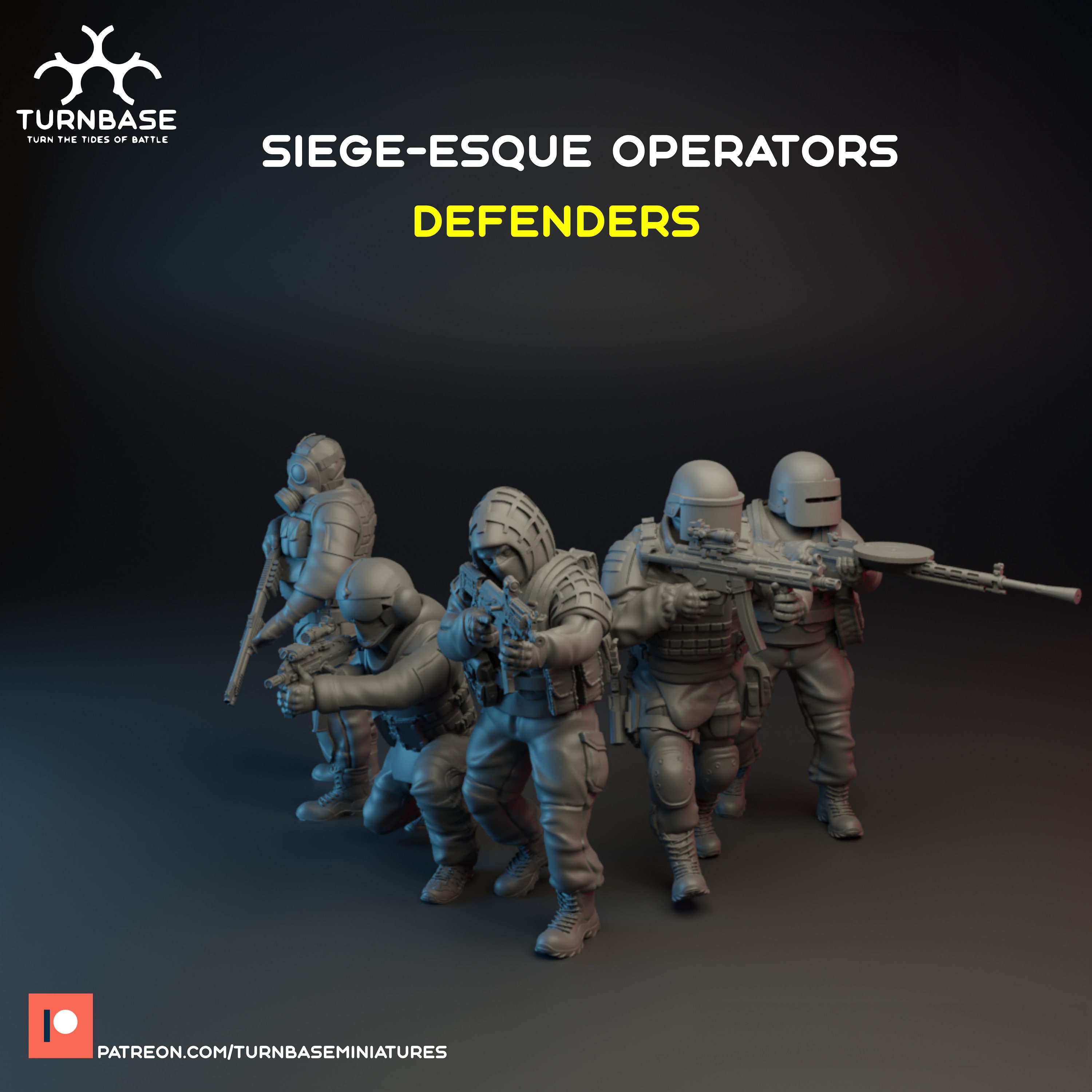 Siege-esque Operators Attackers/defenders Sets of 5 Turnbase Miniatures ...