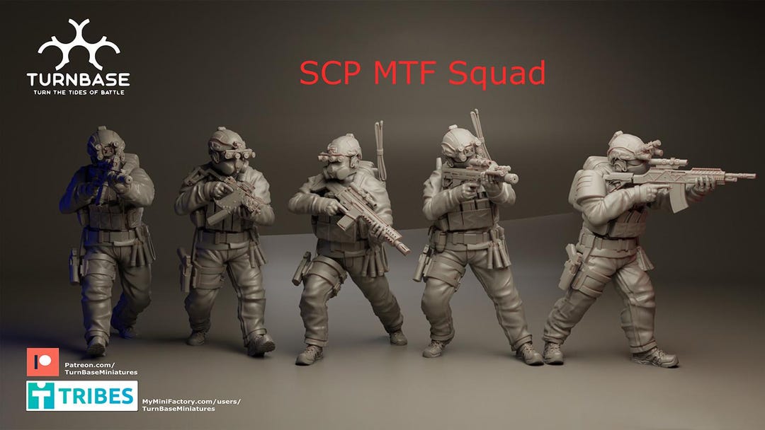 SCP MTF Squad Set of 5 | Turnbase Miniatures | Miniature | Wargaming ...