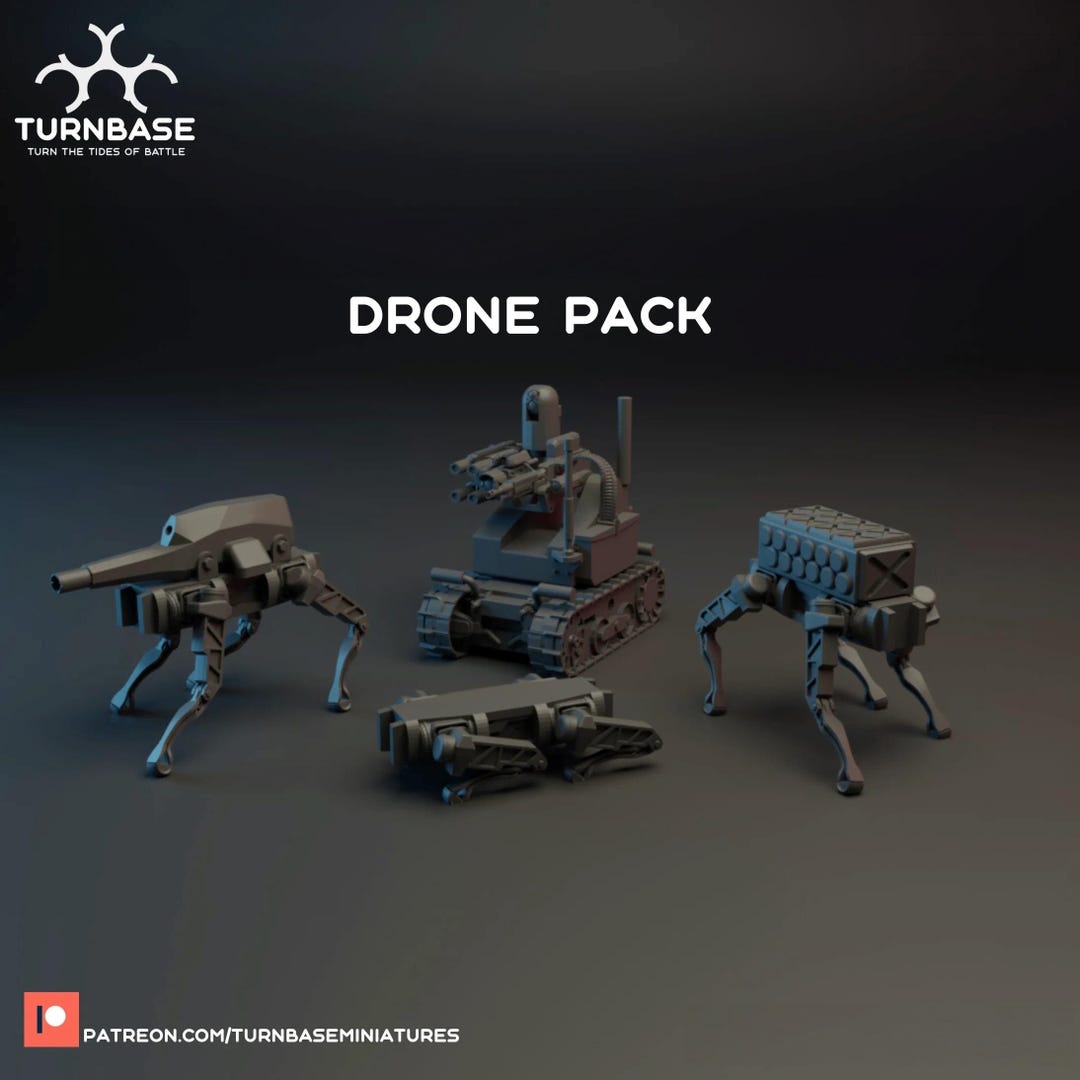Military Drone Pack of 4 | Turnbase Miniatures | Miniature | Wargaming ...