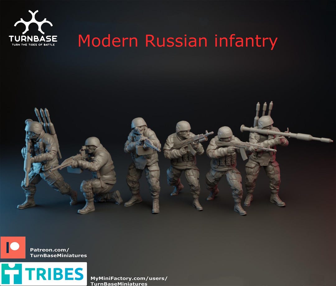 Modern Russian Infantry Set of 6 | Stationary Weapons Pack | Turnbase ...