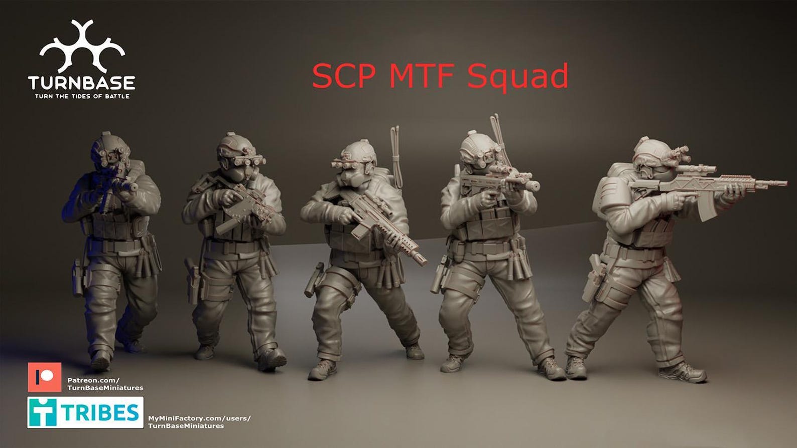 Scp Mtf Squad Set of 5 | Turnbase Miniatures | Miniature | Wargaming ...