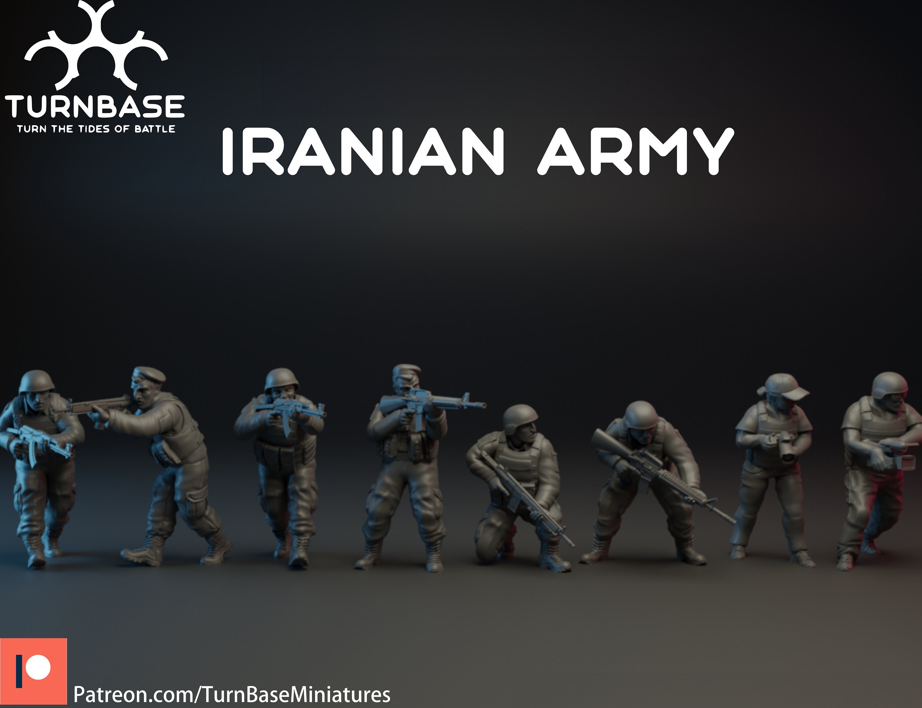 Iranian Army Set of 8 Turnbase Miniatures Miniature Wargaming 28mm ...