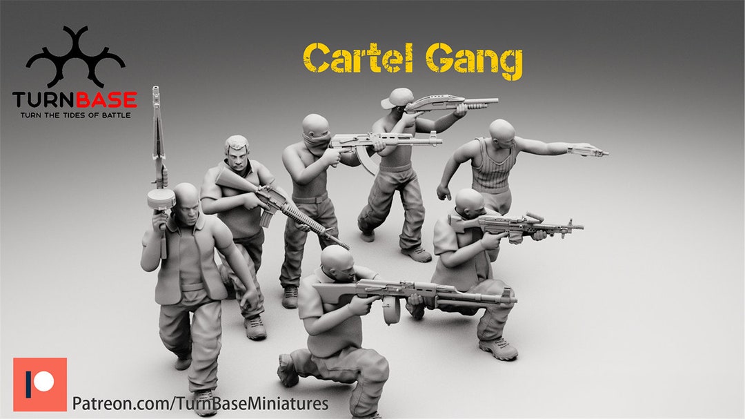 Cartel Gang Set of 7 | Turnbase Miniatures | Miniature | Wargaming ...