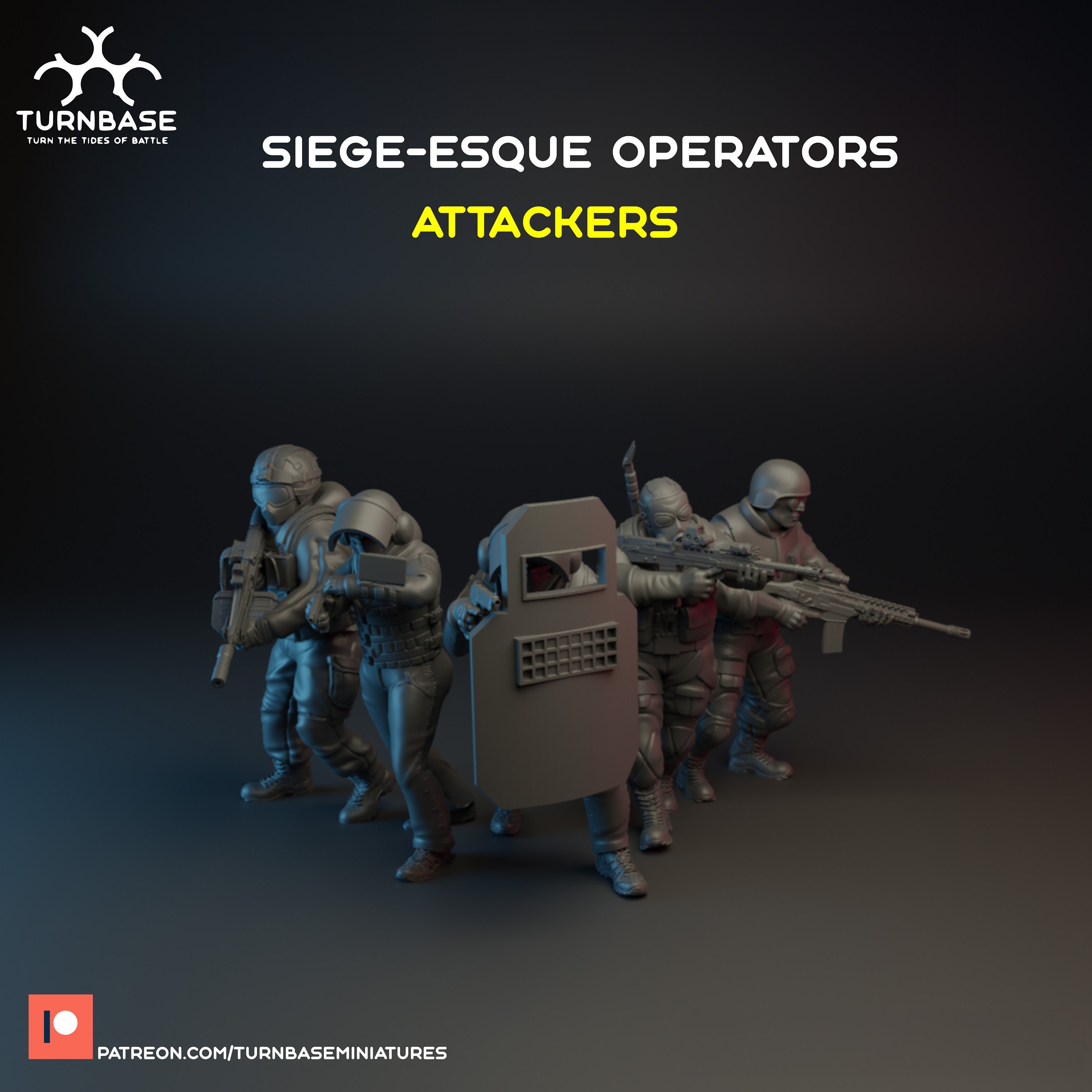 Siege-esque Operators Attackers/defenders Sets of 5 Turnbase Miniatures ...