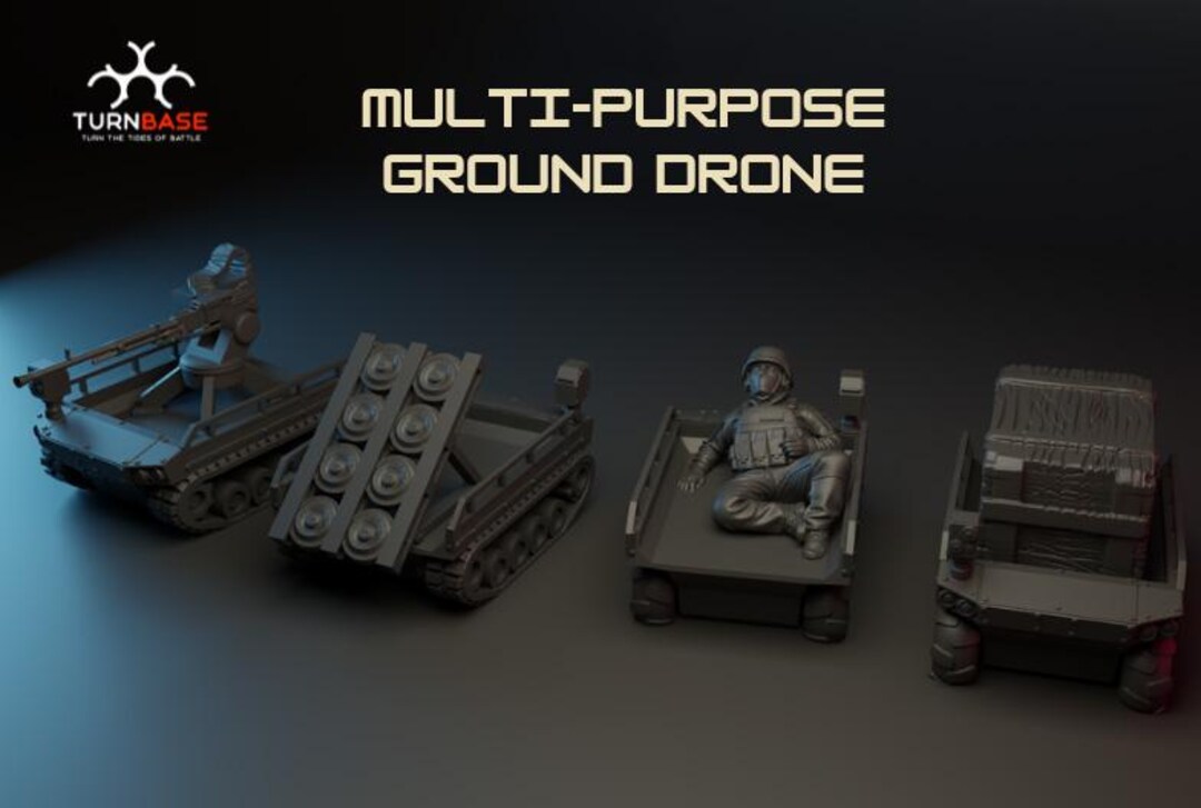 Multi-purpose Ground Drones - Set of 4| Turnbase Miniatures | Wargaming ...