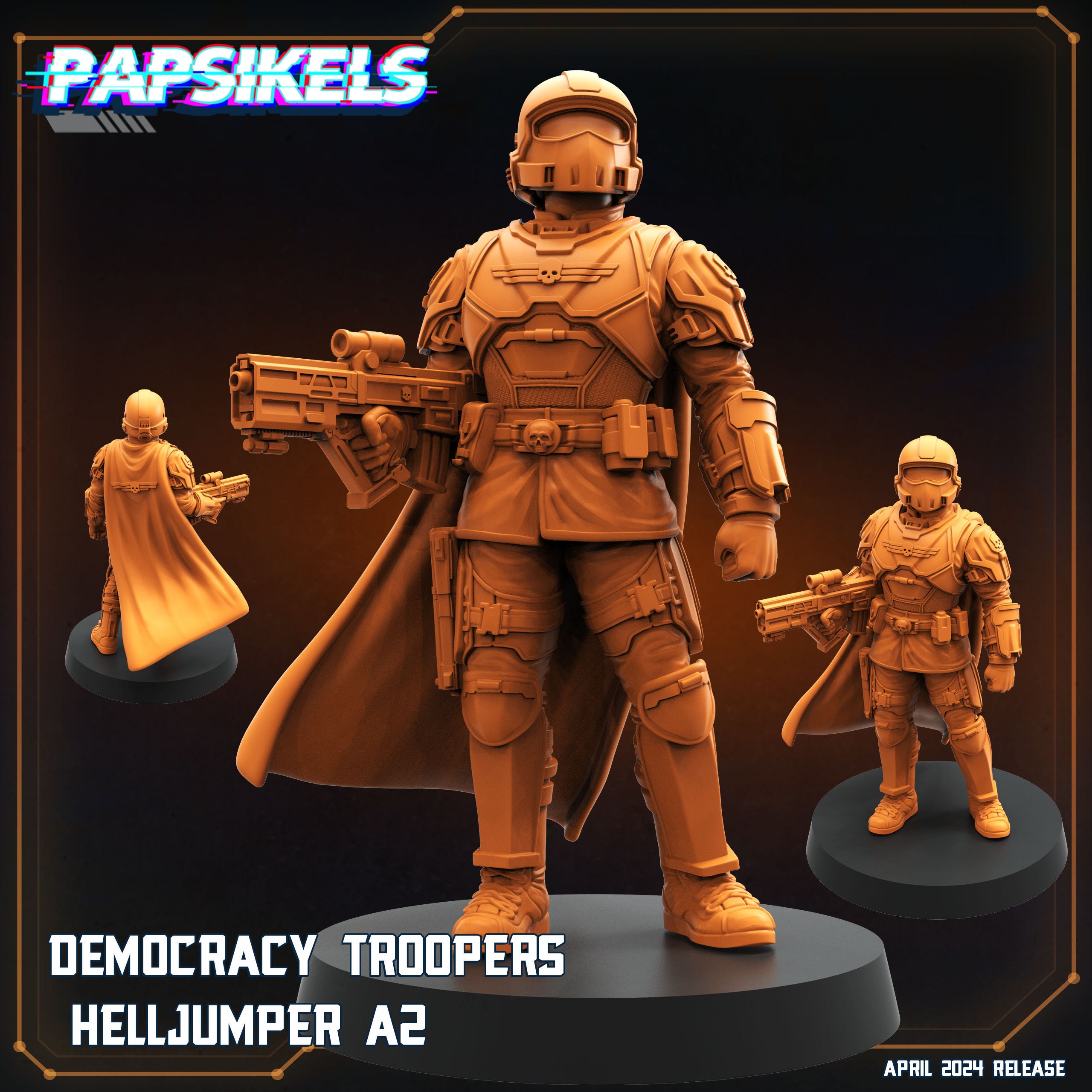 Democracy Troopers Set of 5 Hero Scale Miniature Diorama Papsikels ...