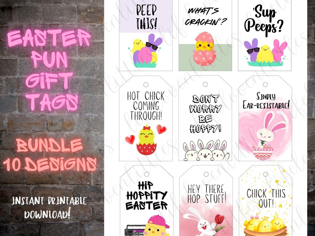 Printable Easter Gift Tag, Easter Basket Tag, Variety Easter Tags ...