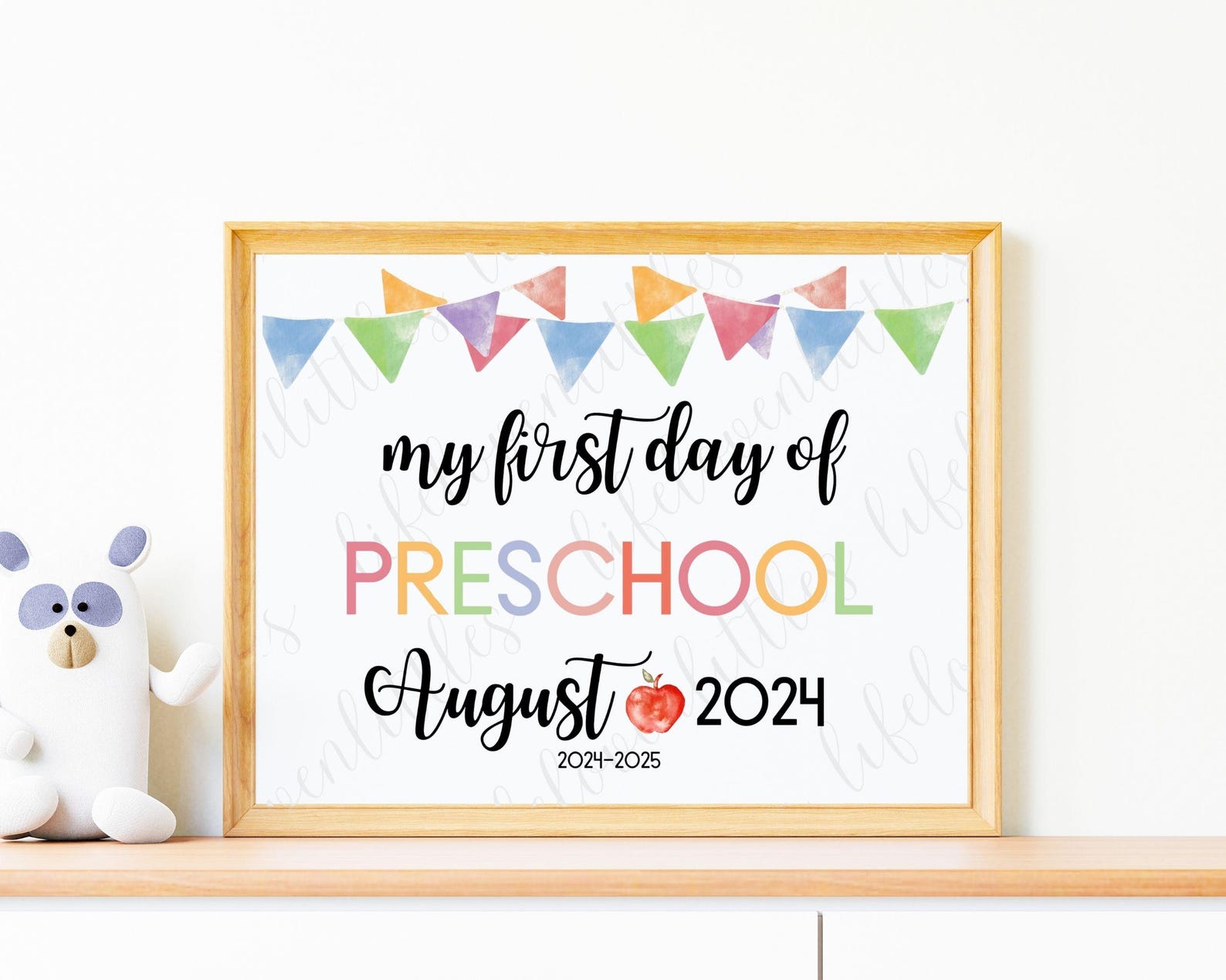 First Day of Preschool Sign Printable 2024 Back to School Prop Sign My ...