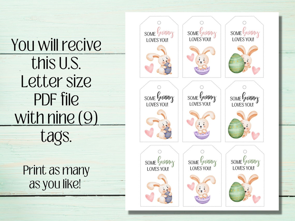 Printable Easter Gift Tag, Digital Download, Easter Basket Tag, Some ...