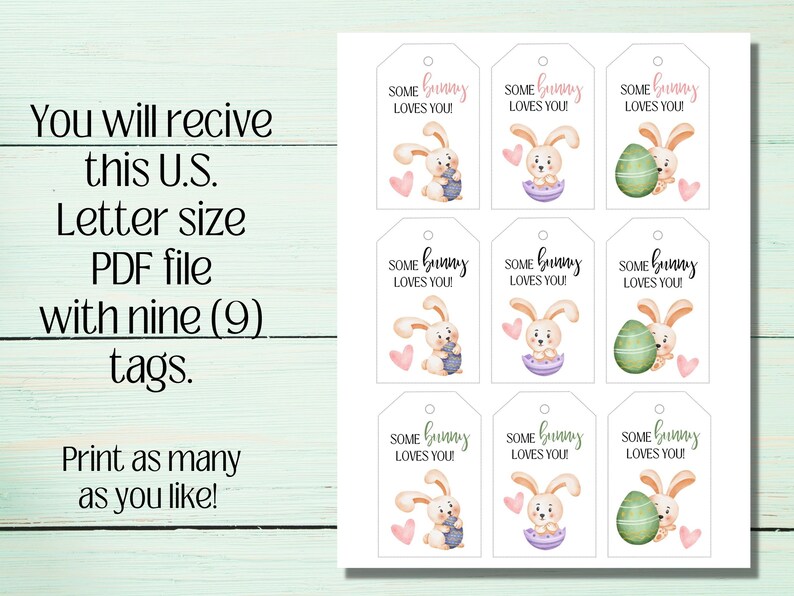 Printable Easter Gift Tag, Digital Download, Easter Basket Tag, Some ...