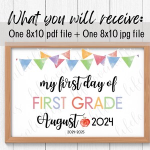 First Day of 1st Grade School Sign Printable First Day of 1st Grade ...